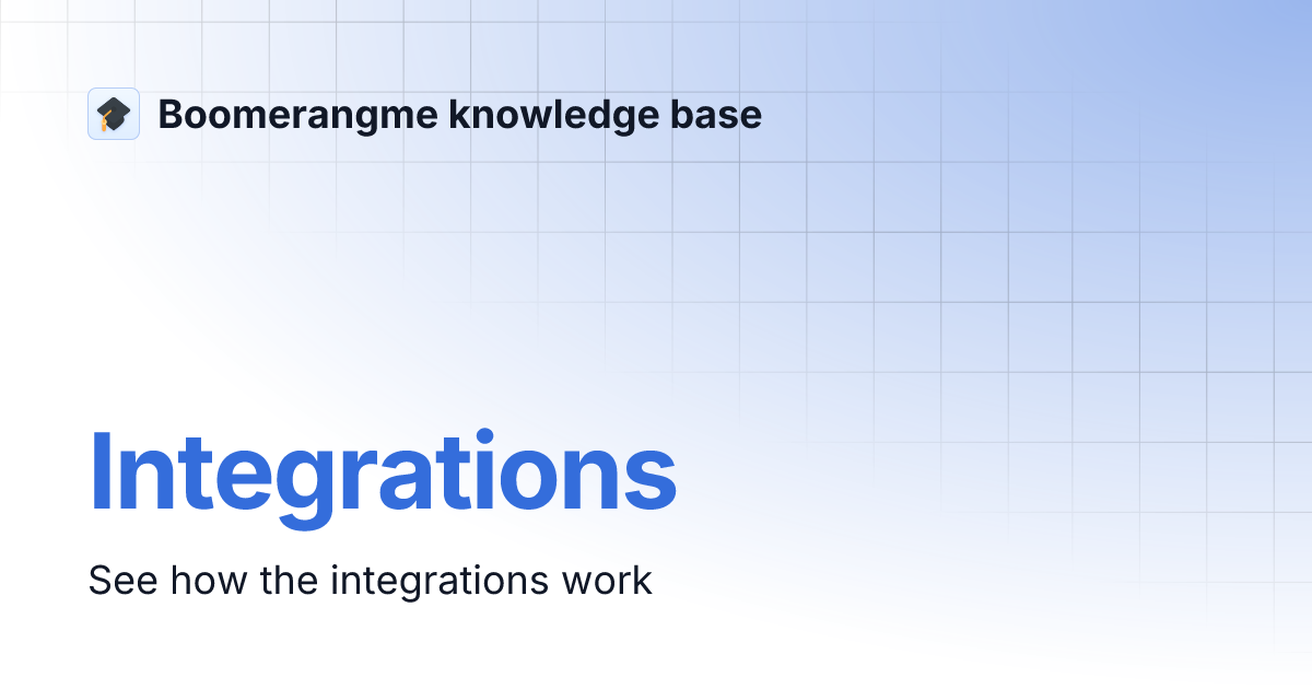 Integrations | Boomerangme knowledge base